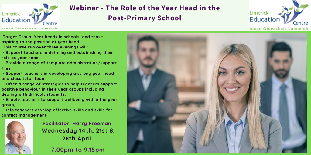 The Role of the Year Head in the Post-Primary School (Repeat)-Post Primary