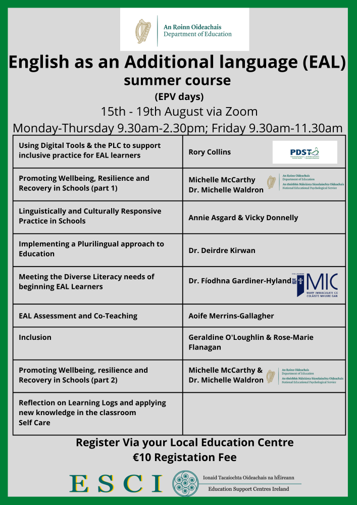 ESCI - English as an Additional Language (EAL) Summer Course-Summer